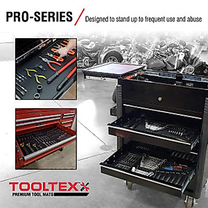 ToolTex Heavy-Duty No-Slip Tool Box Liner & Garage Drawer Liner - Black 24" x 20', Anti-Crinkle Mat Protects Drawers & Keeps Tools in Place,10BKS-080-24C20