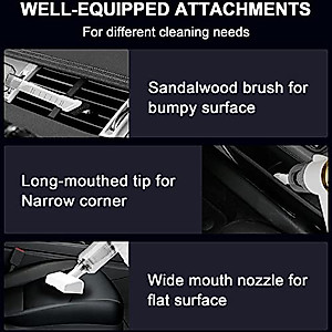 KOROICK Wireless Handheld Car Vacuum Cleaner - 90° Foldable Portable Vacuum Cleaner for Car, 9000PA Suction Cordless Car Vacuum, Rechargeable Mini Car Vacuum for Vehicle, Home and Office (White)