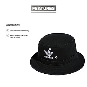 adidas Originals Boys' Washed Bucket Hat, Black/White, One Size