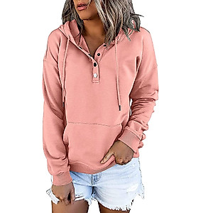 jovati Hoodies for Women Sweatshirt Button Down Tie Dye Shirts Teen Girl Long Sleeve Top 2023 Fall Clothes Hoodie with Pocket