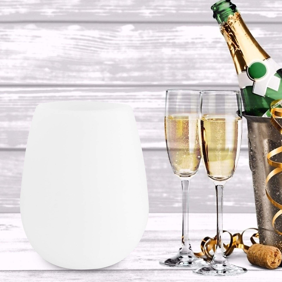 Easy To Wine Cup, Reusable Durable Silicone Glass, Portable Soda for Cocktails Beer Water