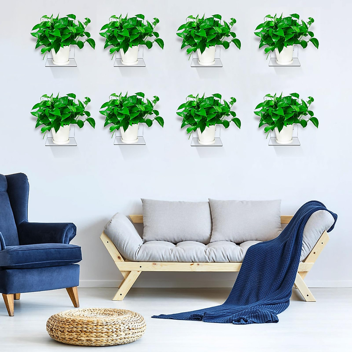 COXWANG Acrylic Small Shelf,Mini Acrylic Wall Shelf,Acrylic Shelf,for Pop Figures,Plant,Picture Photo Modern Wall for Office Bedroom Living Room