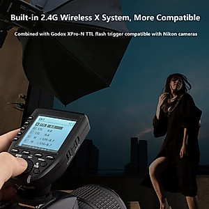Godox AD200 Pro AD200Pro Strobe Pocket Flash, 200W TTL Outdoor Flash HSS Speedlite 1/8000s, Powerful Li-ion Battery, with Godox XPro-N TTL Wireless Flash Trigger Compatible for Nikon Camera