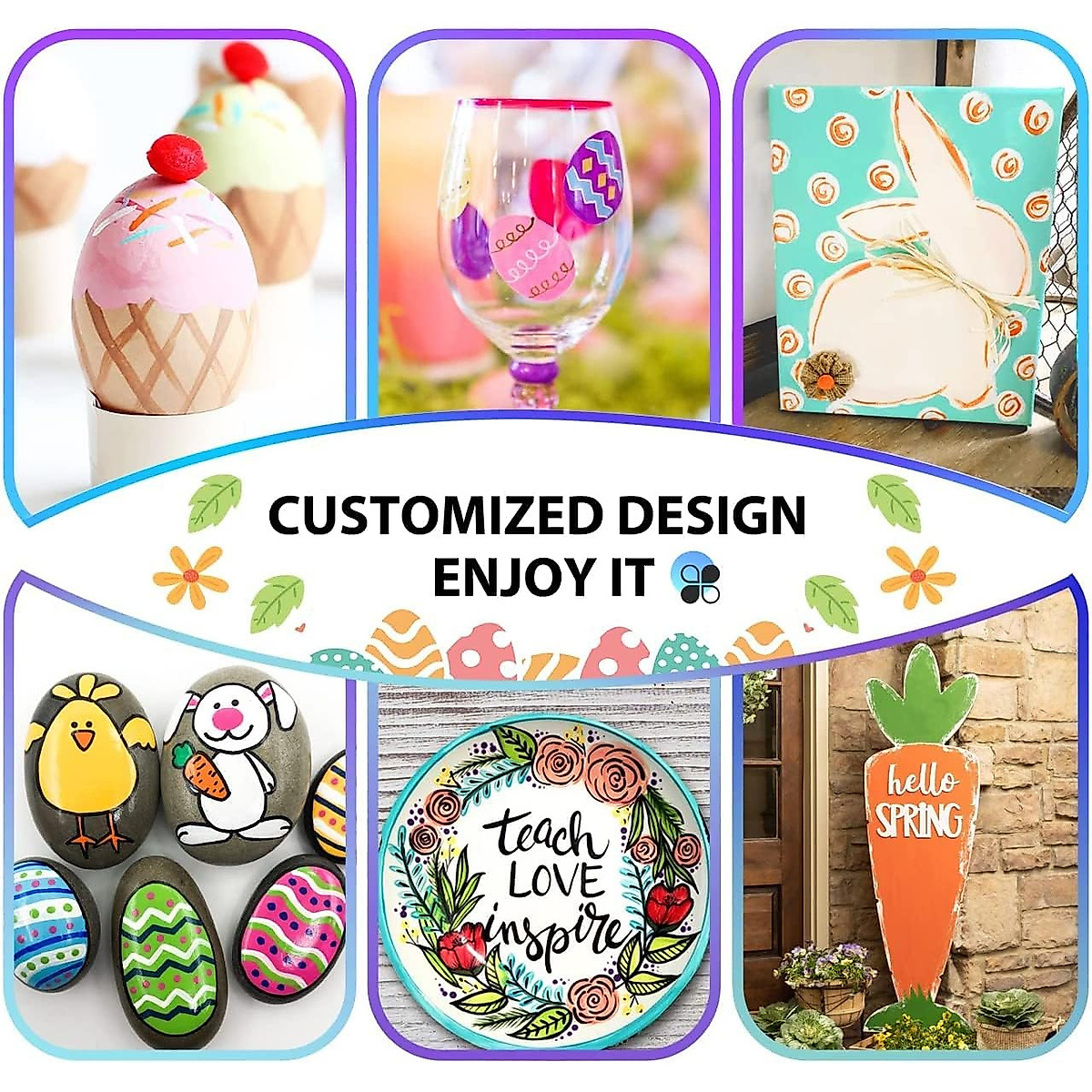 Emooqi Acrylic Paint Pens, 18 Colors Acrylic Paint Markers Paint Pens Paint Makers for Rocks Craft Ceramic Glass Wood Fabric Canvas -Art Crafting Supplies