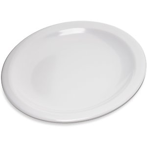 Carlisle FoodService Products Dallas Ware Reusable Plastic Plate Appetizer Plate with Rim for Buffets, Home, and Restaurants, Melamine, 5.5 Inches, White, (Pack of 48)