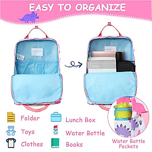 VASCHY Dinosaur Backpacks Girls, Lightweight Toddler Kids Preschool Backpack for Children