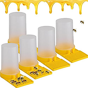 5 Pack Bee Feeder, Bee Feeders for Outside Beehive Beekeeping Water Dispenser Bee Waterer Feeder Bee Watering Station