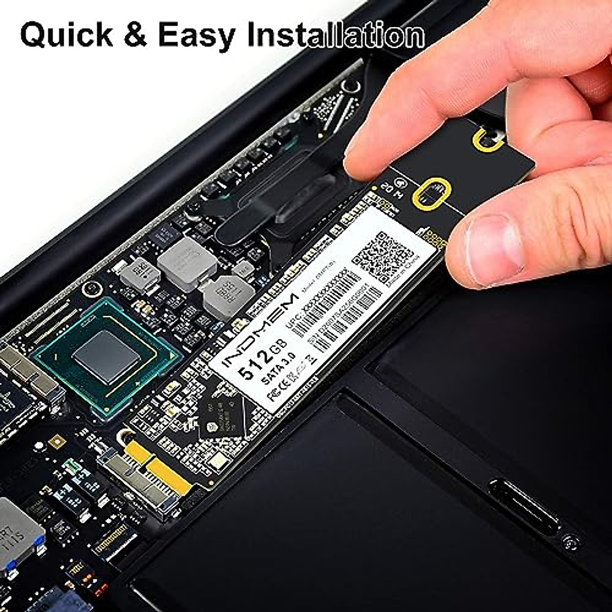 Realohas AHCI SATA SSD 512GB 3D TLC Flash Drive Upgrade for MacBook Air Mid 2012 A1465 (EMC 2558), A1466 (EMC 2559)