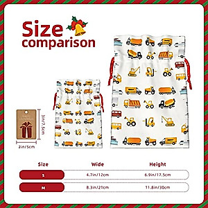 Drawstrings Christmas Gift Bags Aircraft-Motor-Car-Excavator Presents Wrapping Bags Xmas Gift Wrapping Sacks Pouches Medium