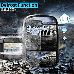 AUTOSAVER88 Towing Mirrors Compatible with 1999-2002 Chevy Silverado GMC Sierra 1500 2500 3500, Power Heated Telescoping Tow Mirrors Pair Set