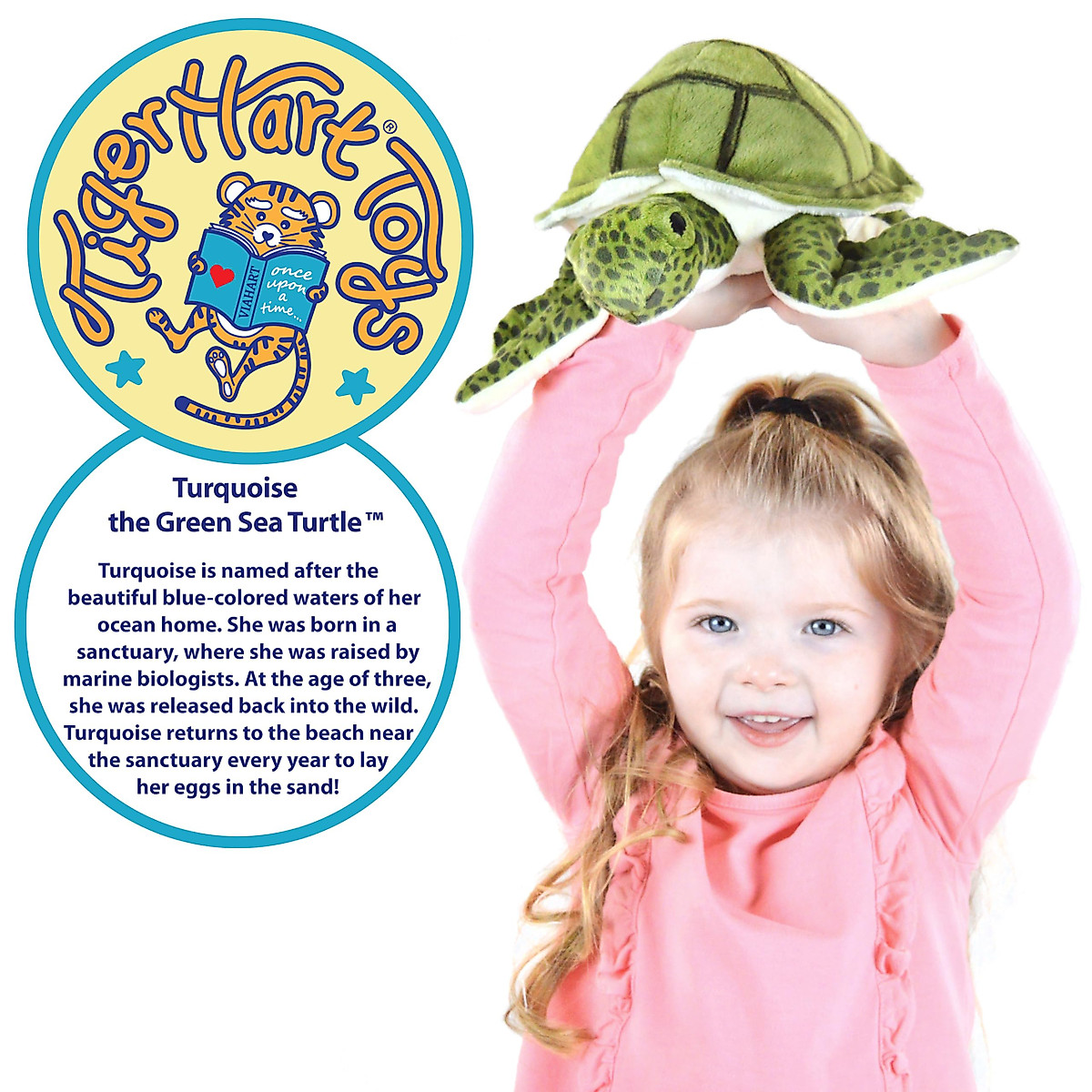 TigerHart Turquoise The Green Sea Turtle - 10 Inch Tortoise Stuffed Animal Plush