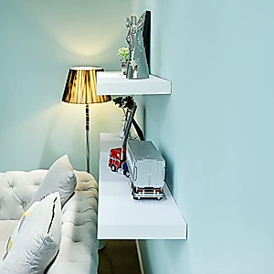 White 36" Floating Wall Mounted Shelves 2 Pack,12 Inch Deep Wide Panel Display Ledge Shelf,35.43" L x 11.81" D x 2" T