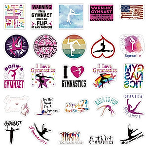 Gymnastics Stickers | 53pcs Vinyl Waterproof Gymnastics Stickers for Scrapbooking, Water Bottles, Girls Room Décor, Walls, Dance Silhouette Tumbling Decal Gifts for Girls and Teenagers