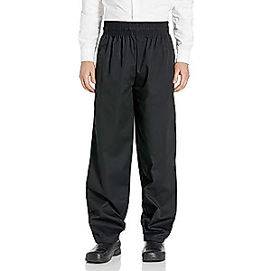 Uncommon Threads mens Classic Baggy With 3" Elastic Waist Chefs Pants, Black, X-Large US