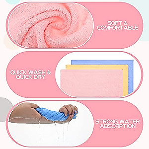 Newwiee 40 Pcs Bamboo Wash Cloth Bulk Bamboo Bath Hand Face Washcloths Soft Quick Drying Towel for Baby Kids Women Bathroom Washing Body Multipurpose Fingertip Rags (Multicolor,10 x 10 Inch)