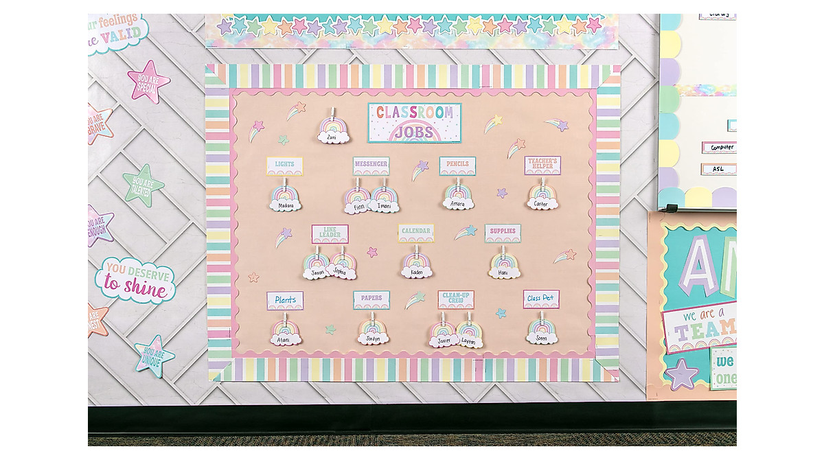 Teacher Resources Pastel Pop Stripes Border Trim for Classroom Decor