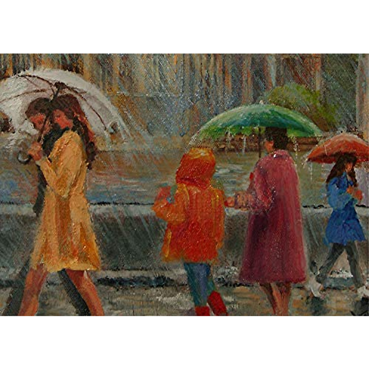 SOLD Thames Promenade, London Rain By Internationally Renown Artist Yary Dluhos