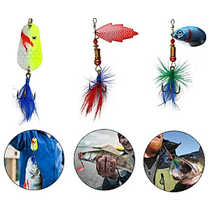 30pcs Fishing Lures Spinner Baits Bass Lures Trout Lures Hard Metal Spinnerbaits Fishing Spinners Lures Kit for Pike Salmon Walleye Freshwater Saltwater Fishing