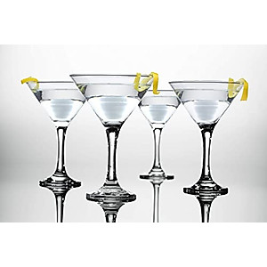 epure Milano Collection 4 Piece Stemmed Martini Glass Set - For Drinking Martinis, Manhattans, Vodka, Gin, and Cocktails (Martini Glass (6 oz))