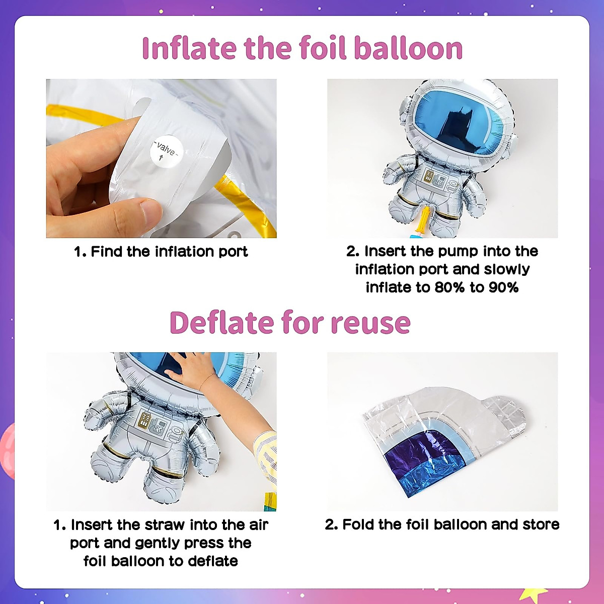 161pcs Space Balloons Arch Kit Outer Space Party Decorations with Space Astronaut Rocket Pink and Purple Balloons Space Themed Birthday Party Baby Shower Decorations