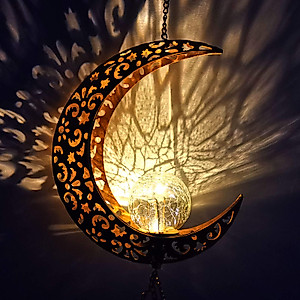 Moon Wind Chime Women Birthday Gift Grandma Birthday Gift Outdoor Solar Garden Moon Gift Garden Party Decor Wind Chimes Solar Moon Gifts Gift for Women Mother Gifts Women Gift,Mom Gift from Daughter​