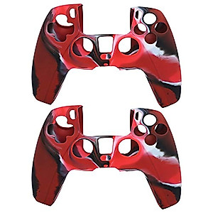 Gamepad Protective Cover Comfortable Anti Extrusion Dust Proof Sweat Proof Game Controller Skin,for Gamepad(Camouflage red)