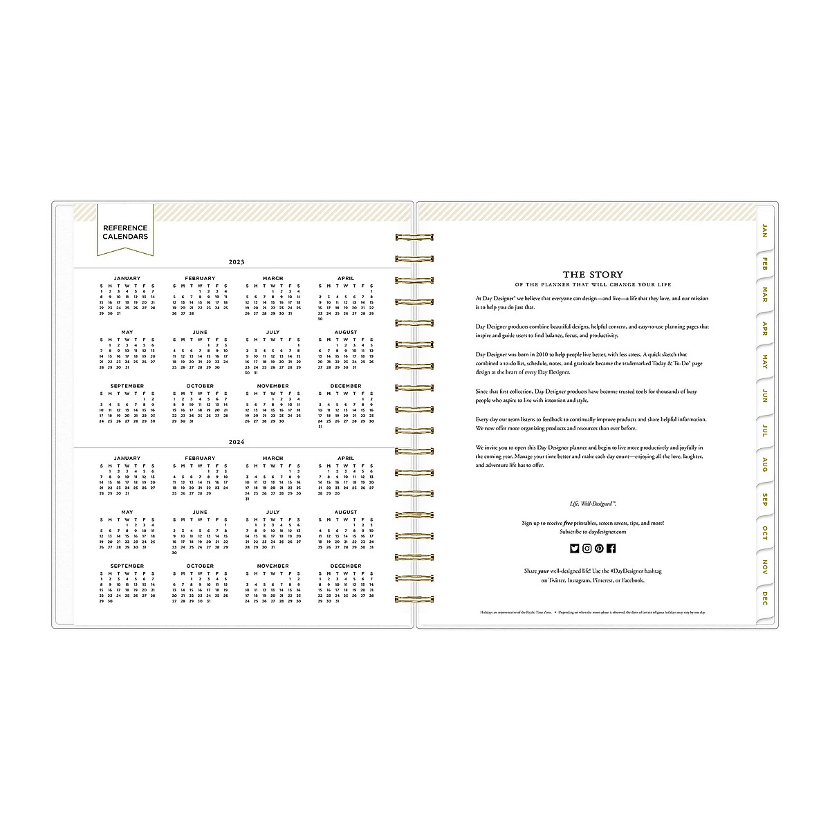 Day Designer for Blue Sky 2023 Daily and Monthly Planner, 8" x 10", Frosted Cover, Wirebound, Navy Stripe (142098)