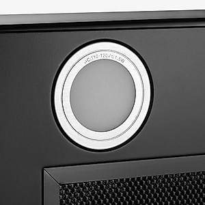 AKDY RH0475CFL Range Hood, 30 in, Black Painted