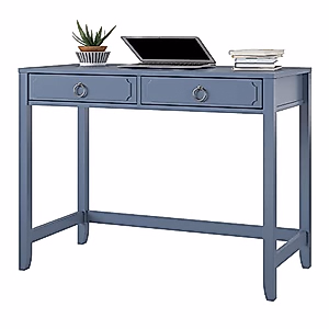 Novogratz Her Majesty 2 Drawer Writing Desk, Blue