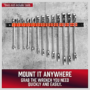 HORUSDY 4-Piece Screwdriver Organizer and Wrench Organizer, Hand Tool Holder with Clips