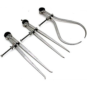 3 Inside Outside Divider Calipers Machinist Tool Set 8"