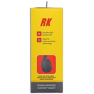 RoadKing RKING4000 Noise Cancelling Bluetooth Headset Mono to Stereo Wireless Headset with Advanced Noise Cancellation, Black