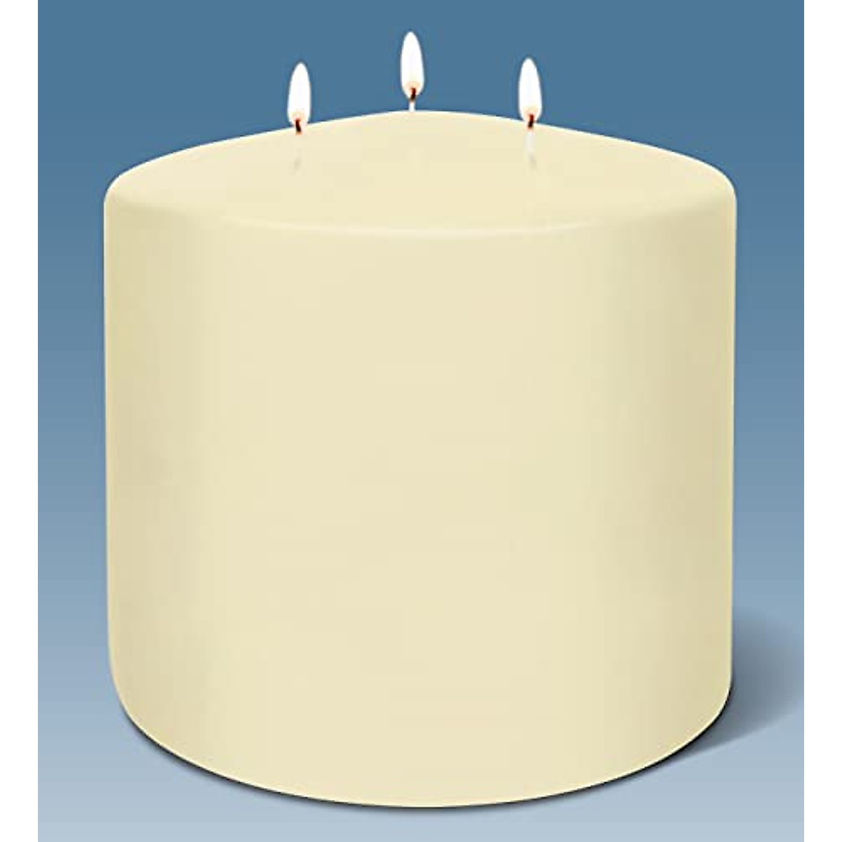 HYOOLA Ivory Three Wick Large Candle - 6 x 6 Inch - Unscented Big Pillar Candles - 146 Hour - European Made