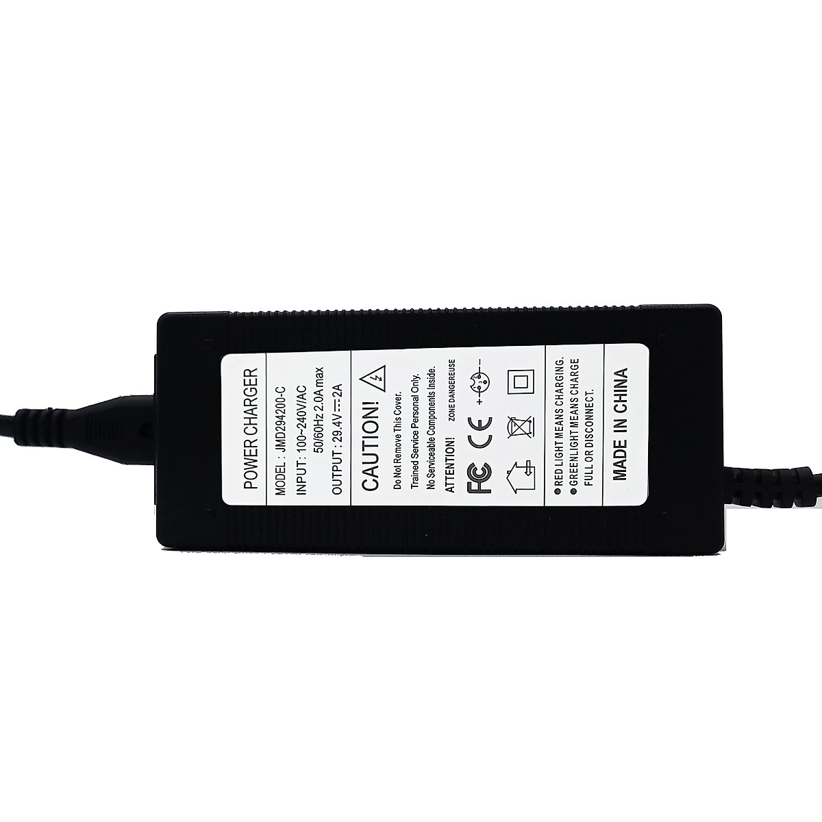 Unocho 29V Battery Charger 2A DC Charger Power Supply Adapter for 24V Lithium Batteries li-ion Batteries Pack with 3-pin XLR Connector