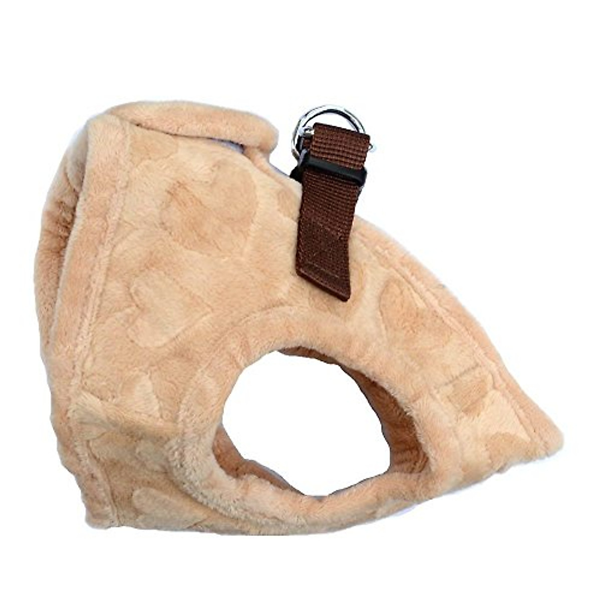 Fleece Soft Pet Harness Vest for Small/Medium Pets,Size Runs Smaller, Small fits Pets 3-6 Pound,Medium 8-12 Pound,Large 12-16 Pound (Medium: Neck 11", Beige)