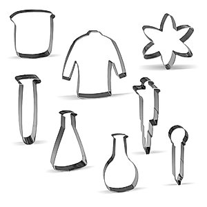 Science Chemistry Cookie Cutter Set - 8 Piece - Stainless Steel