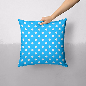 iiRov Light Blue & White Polka Dot - Custom Decorative Home Decor Indoor or Outdoor Throw Pillow Cover Plus Cushion Set for Sofa, Bed or Couch (Pillow CASE Cover Plus Cushion)