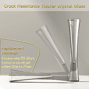 NUTRIUPS Hand Blown 5oz-2 Pack Champagne Flutes Glasses, Clear Crystal Glass Champagne Glasses