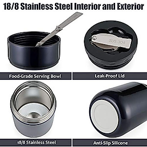 17oz Food Jar for Hot Food with Spoon, Stainless Steel Leakproof Insulated Lunch Containers for Kids Adults