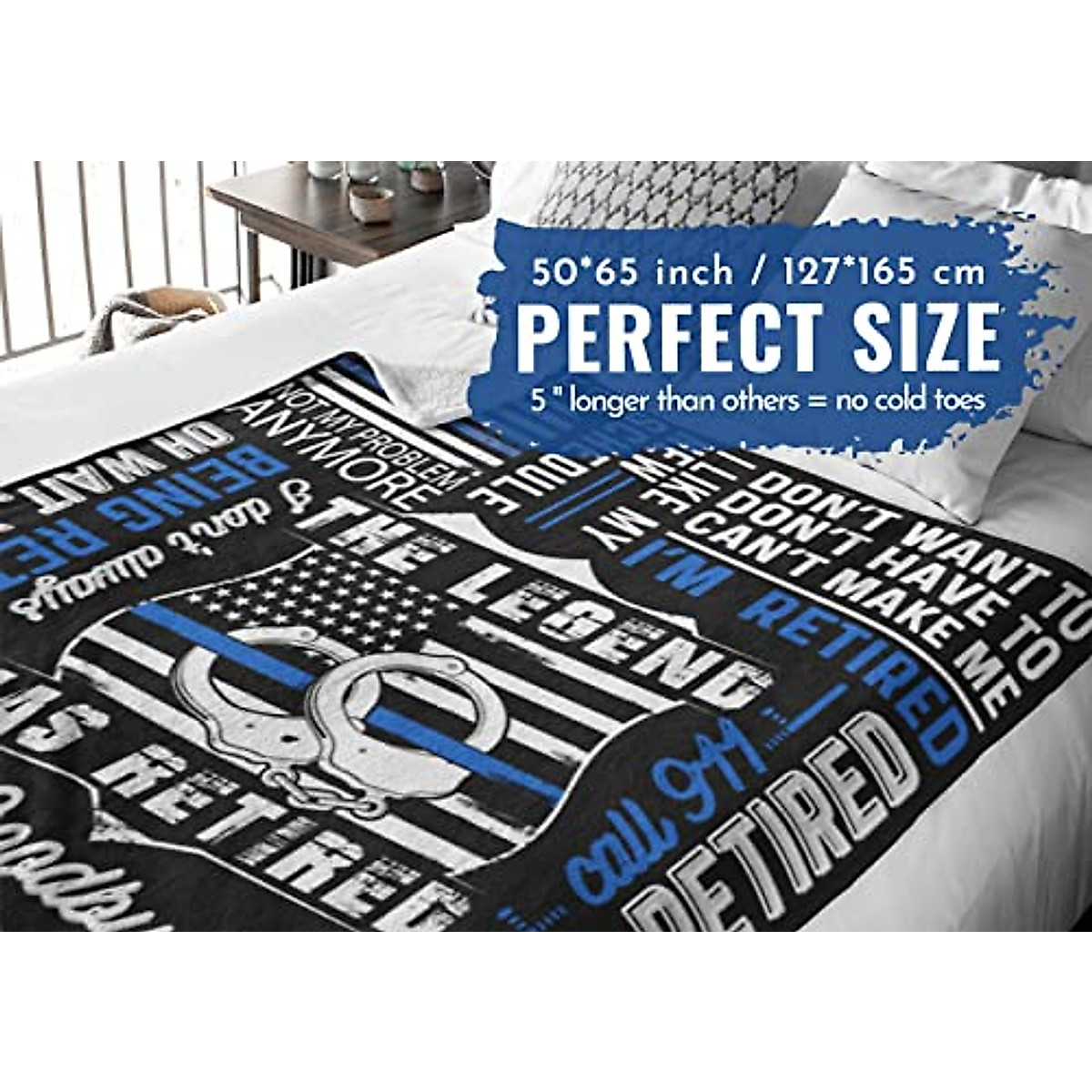 InnoBeta Police Officer Retirement Gifts, Funny Throw Blanket for Retired Police Officers Men, Law Enforcement, Correctional Officer, Cops 65" x 50"