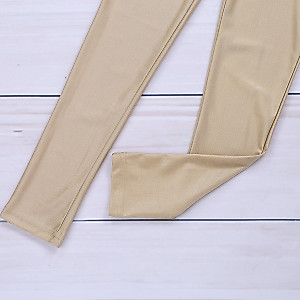 winying Girls Boys Spandex Crew Neck Full Body Unitard Gymnastics Leotard Catsuit Nude 8-10