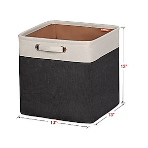 Kntiwiwo Foldable Storage Bin Collapsible Basket Cube Storage Organizer Bins with Dual Carry Handles for Home Closet Nursery Drawers Organizer (13" x 13" x 13", Black)