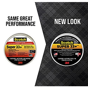 Scotch Super 33+ Vinyl Electrical Tape, .75-Inch x 66-Foot, Pack of 10