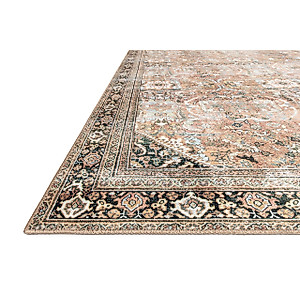 Loloi II Wynter Collection WYN-02 Auburn/Multi 5'-0" x 7'-6", 13" Thick, Area Rug, Soft, Durable, Printed, Vintage Inspired, Low Pile, Non-Shedding, Easy Clean, Living Room Rug