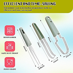 Watermelon Fork Slicer Cutter,3-in-1 Watermelon Cutter Slicer Tool, Stainless Steel Watermelon Popsicle Cutter Tool,Melon Cutter Knife Portability Fruit Fork for Camping Kitchen Gadgets