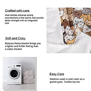 YISUMEI A Cup of Cat Throw Blanket Funny Design Kitty Coffee Fleece Blanket Soft Warm Cozy for Kids Adult Gifts 50"x60"