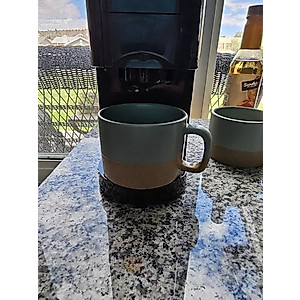 RB&RAMiCS 6 Pack Ceramic Coffee Mug Sets with small spoon, 10 Ounce Coffee Mugs, Restaurant Coffee Cups for Coffee, Tea, Cappuccino, Cocoa, Cereal (6)