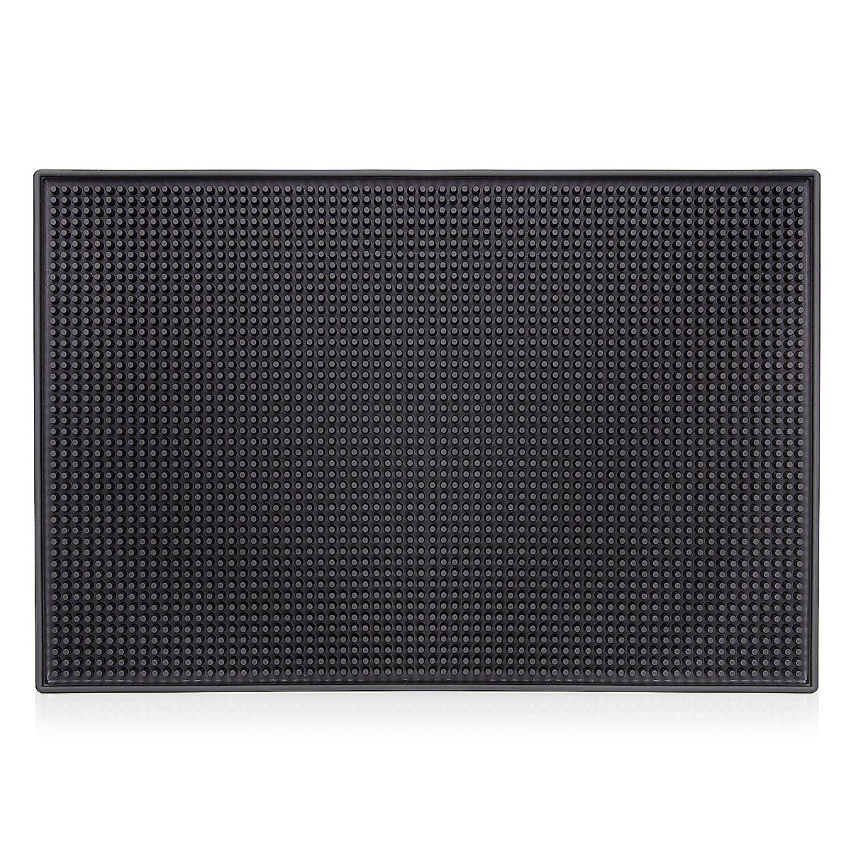 Facmogu 18 x 12 Inch Rubber Bar Mats, Black Heavy Duty Bar Mat PVC Rubber Wet Dish Drying Spill Matting Non Slip Heat Resistant for KTV Bar Glass, Restaurant, Home Counters