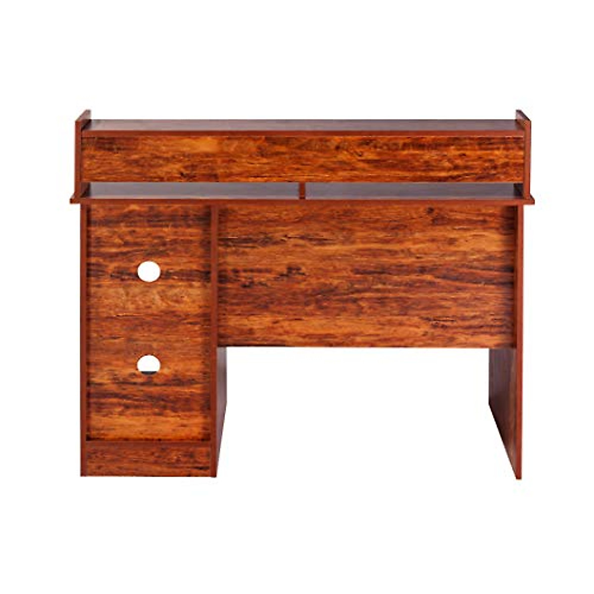 OneSpace Essential Computer Desk, Hutch with Pull-Out Keyboard, Golden Cherry