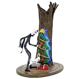 Department 56 Disney The Nightmare Before Christmas Village Accessories Jack Skellington Discovers Christmas Town Lit Figurine, 6.5 Inch, Multicolor